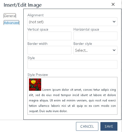 Insert/Edit an Image