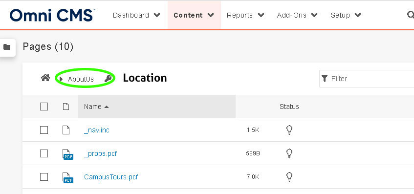 Locating and Opening a Page